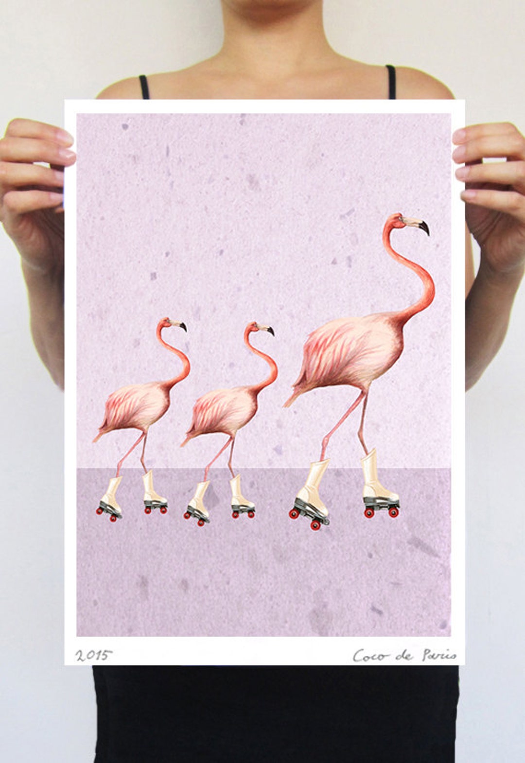 Flamingo Illustration Print Poster Acrylic - Etsy