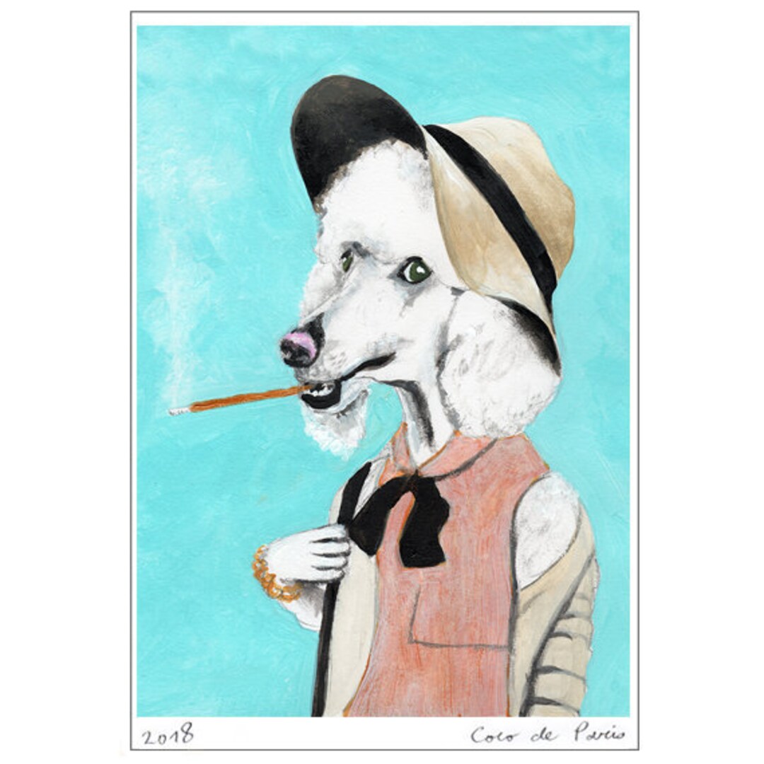 Preppy Poodle, Poodle Poster, Poodle Art, Preppy Art, Christmas Gift ...