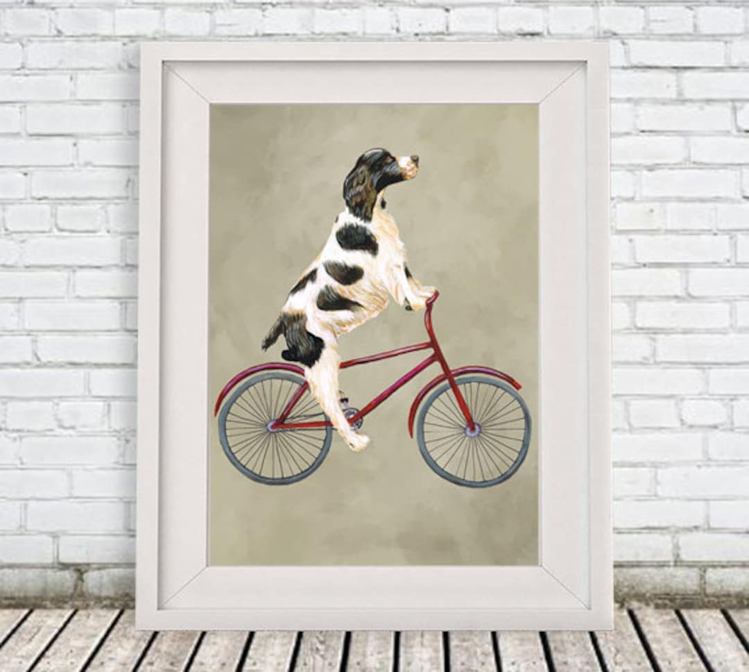 English Springer Print, Springer Painting, Art Poster Acrylic Painting ...