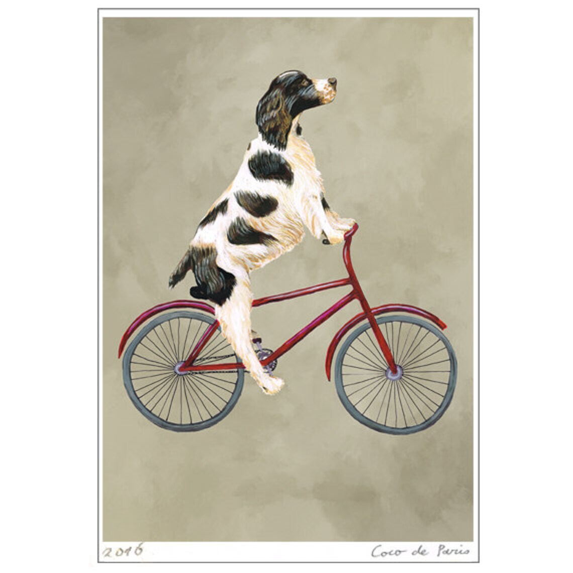 English Springer Print, Springer Painting, Art Poster Acrylic Painting ...