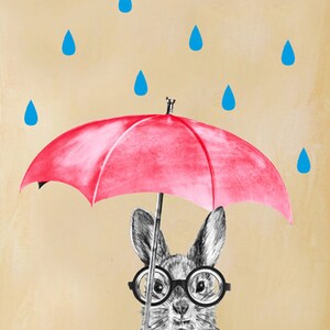 Rabbit Print, Rabbit Art Print, Rabbit Bunny Print, Rabbit Art, Bunny ...