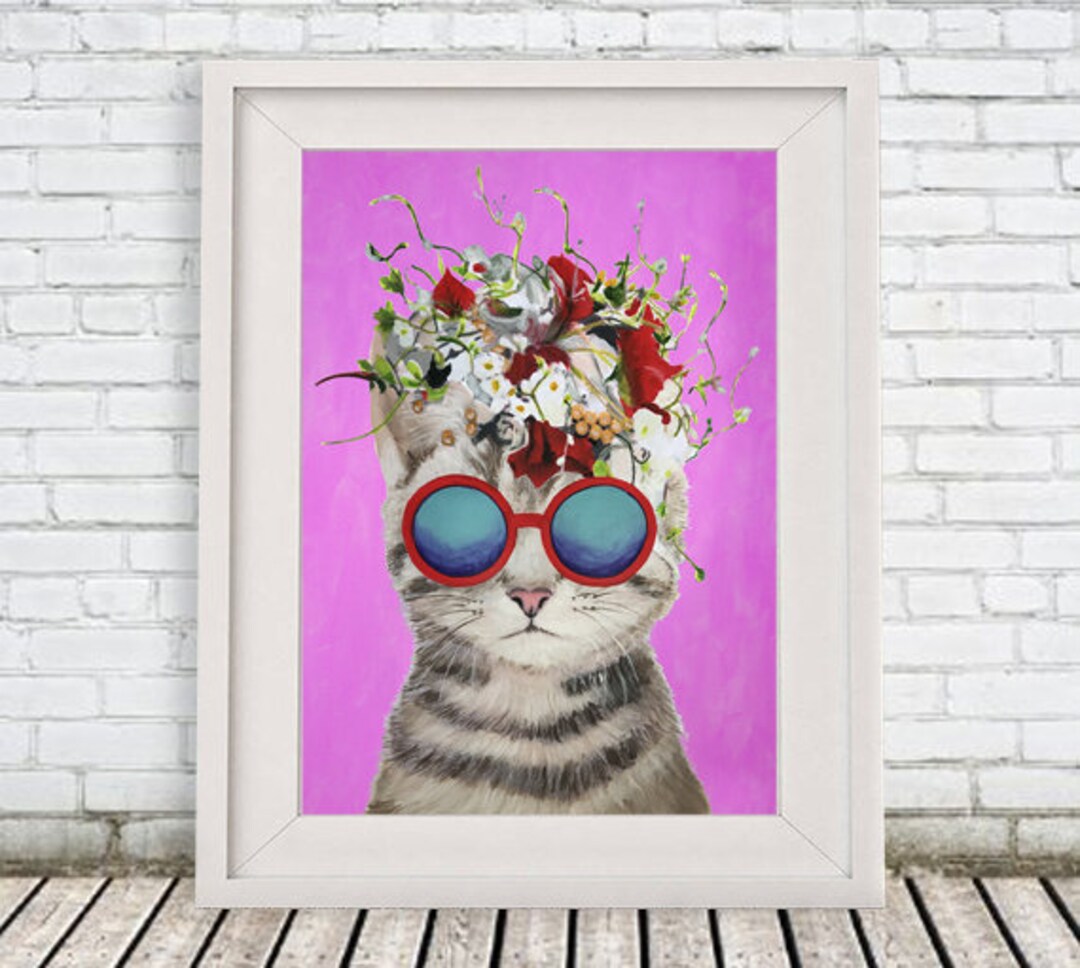 Original Cat Print, Cat Illustration Art Poster Kids Decor Drawing Gift ...
