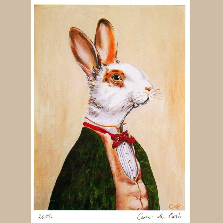 Rabbit Print Rabbit Art Print Rabbit Bunny Print Rabbit | Etsy