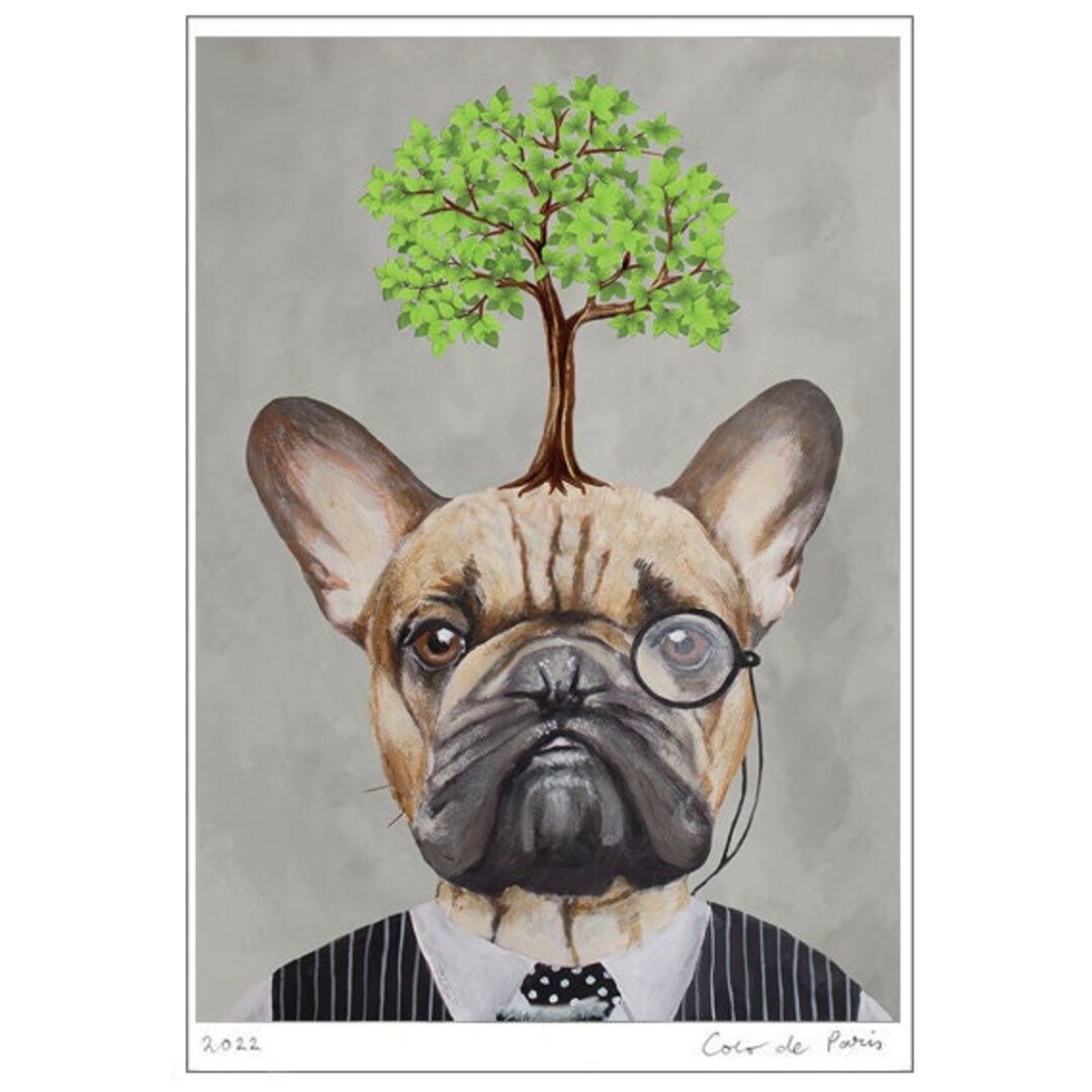 Frenchie With Tree, Save the Planet, Plant a Tree, Save the Earth ...
