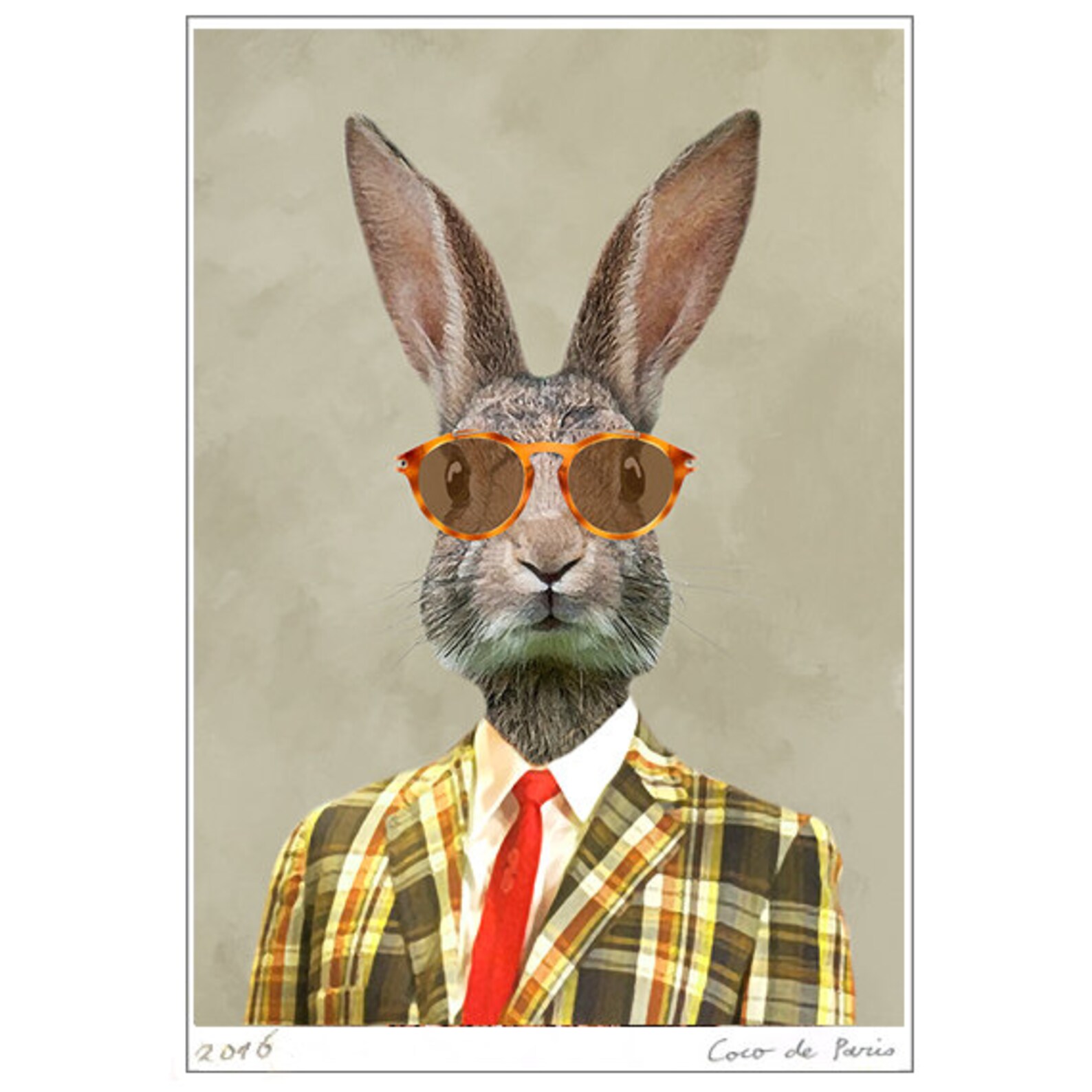 Rabbit Painting, Print From an Original Painting of Coco De Paris ...
