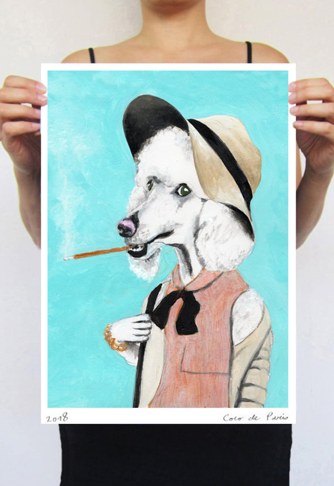 Preppy Poodle Poodle poster Poodle art preppy art | Etsy