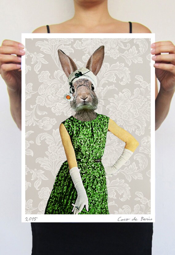 Rabbit Print Rabbit Art Print Rabbit Bunny Print Rabbit | Etsy