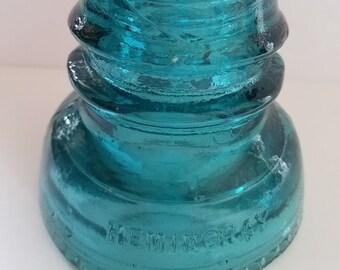 Hemingray-40 Heavy Blue Green Glass Cover Paperweight Electric ...