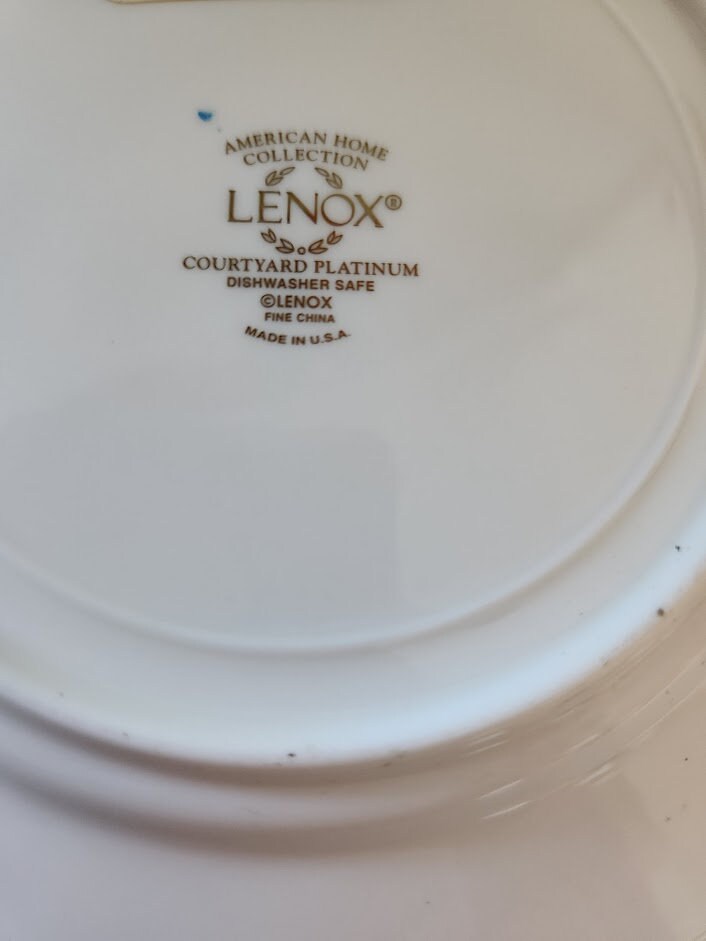 Lenox Courtyard Platinum Bread & Butter Plate Made in USA American Home ...