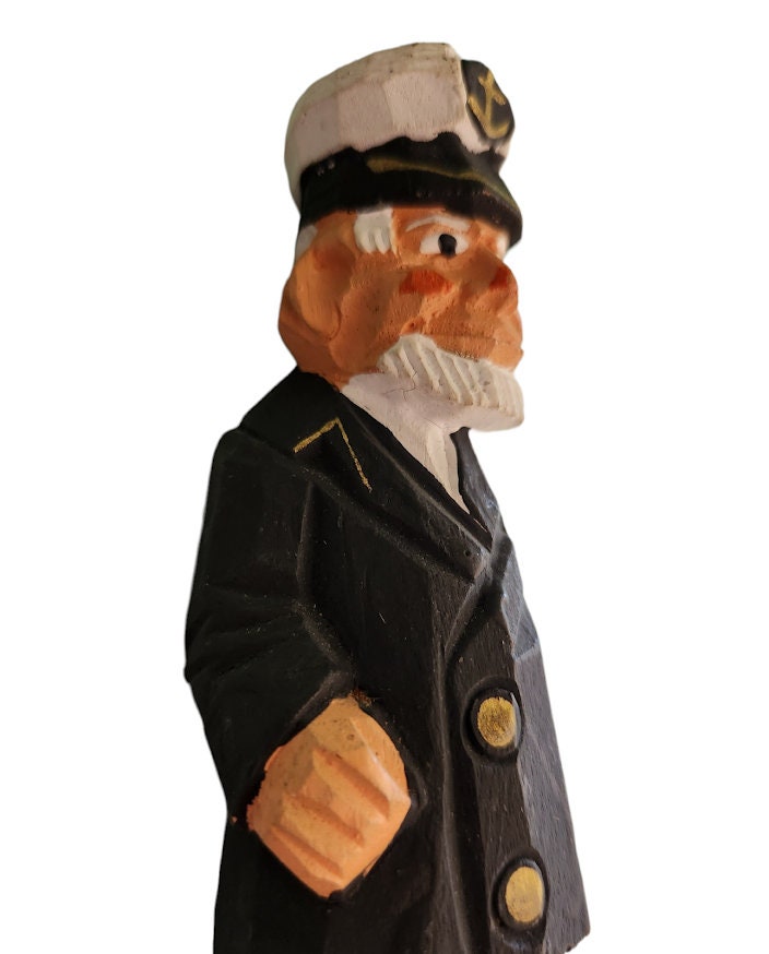 Vintage Hand Carved Sea Captain / Sailor With Wooden Leg - Etsy