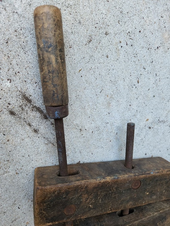 Large Vintage Wooden Clamp Etsy Australia