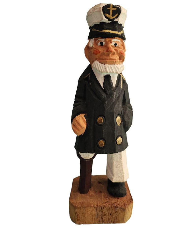 Vintage Hand Carved Sea Captain / Sailor With Wooden Leg - Etsy