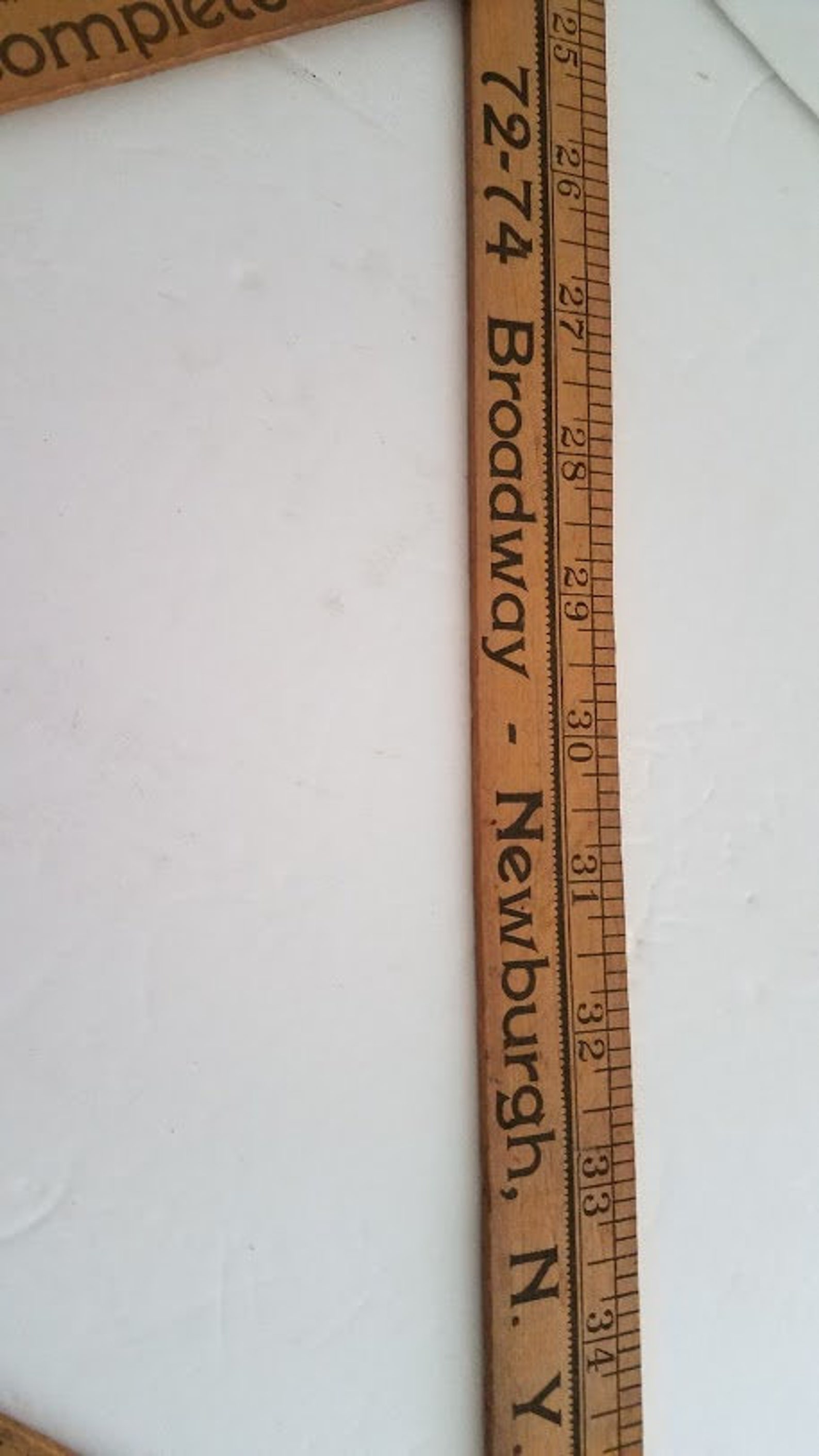 Vintage Advertising Wooden Folding Yardstick Newburgh, NY - Etsy Israel