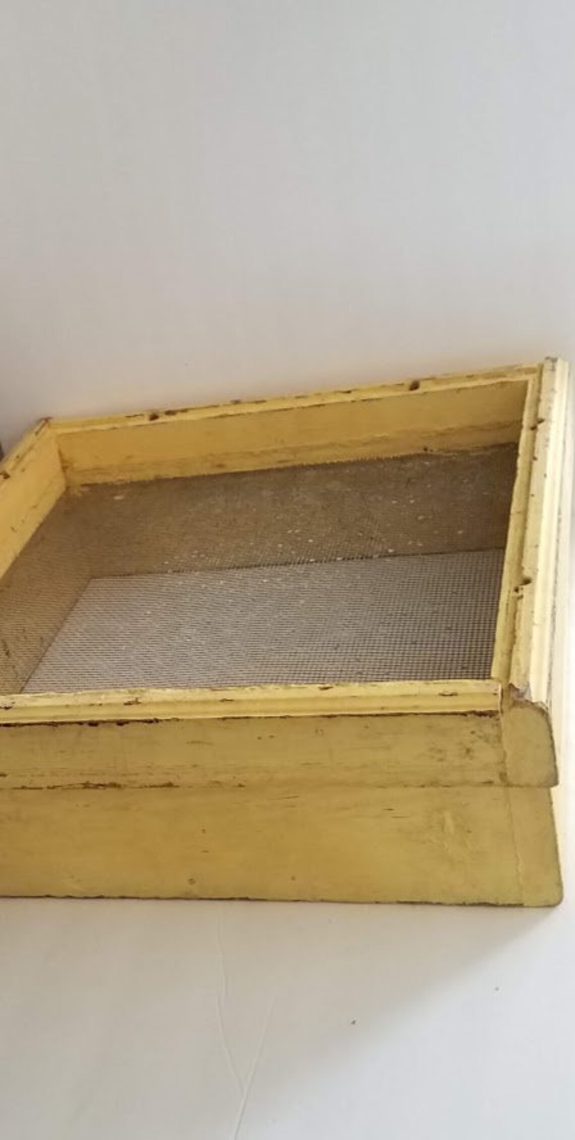 Wood Box Painted Yellow with Screen Bottom | Etsy