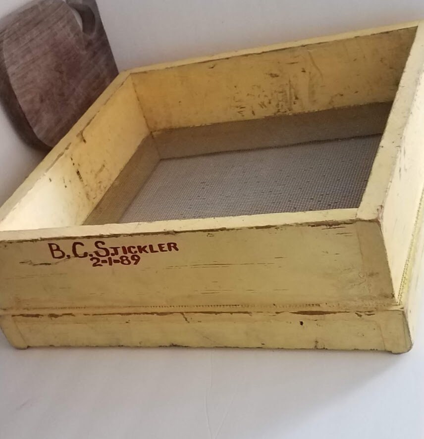Wood Box Painted Yellow With Screen Bottom - Etsy