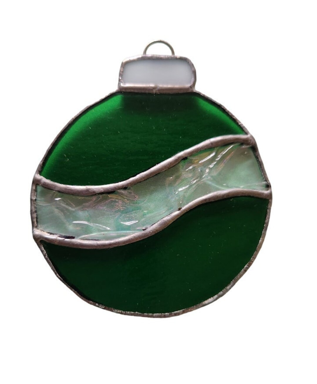 Handmade Stained Glass Round Ball Christmas Ornament - Etsy