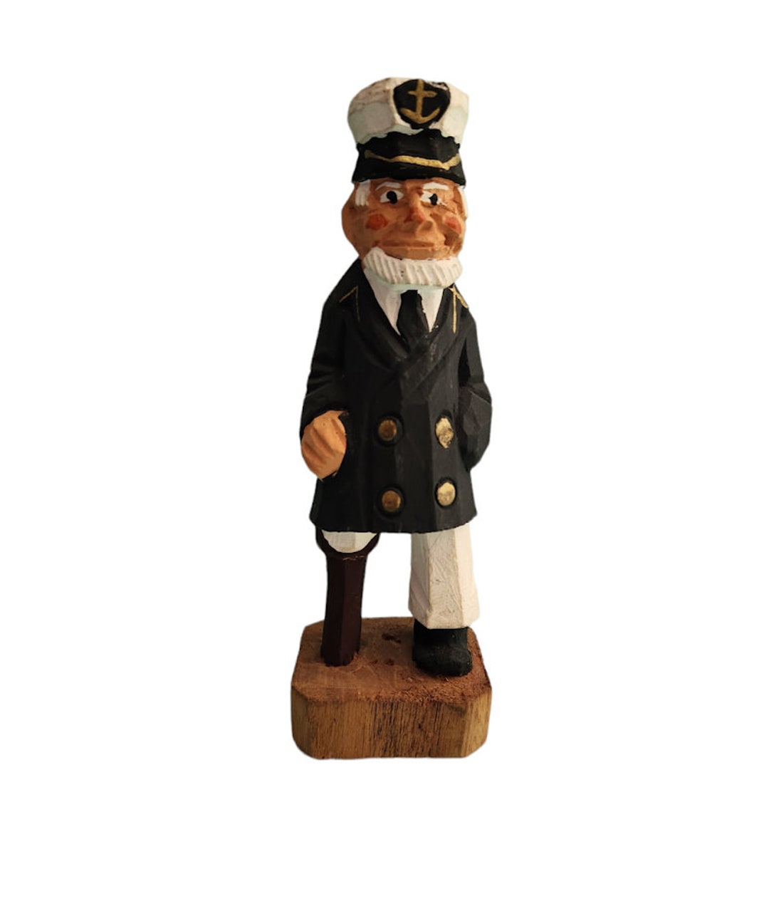 Vintage Hand Carved Sea Captain / Sailor With Wooden Leg - Etsy