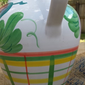 Italian Hand Painted Pitcher - Yellow, Green and Orange - Etsy