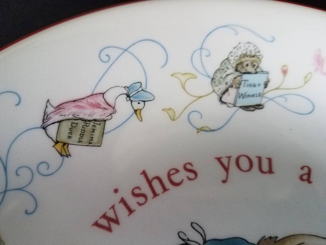 1982 Wedgwood Peter Rabbit wishes you a very Merry Christmas | Etsy