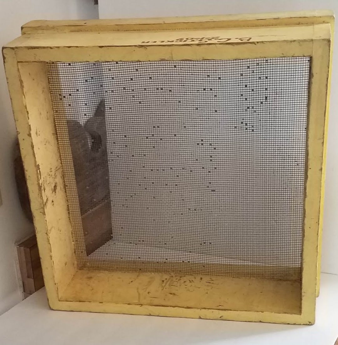 Wood Box Painted Yellow With Screen Bottom - Etsy