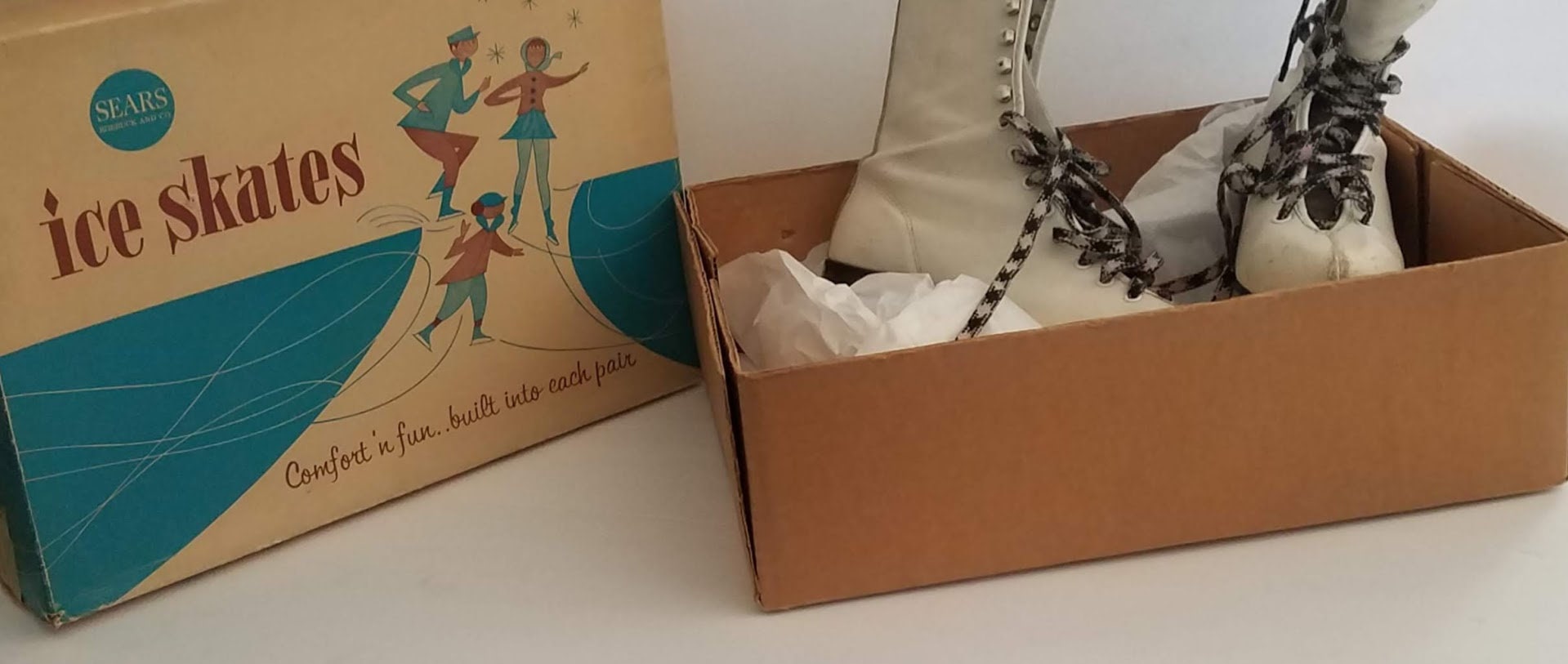 Vintage Sears and Roebuck and Co. Ladies Figure Ice Skates in Original ...