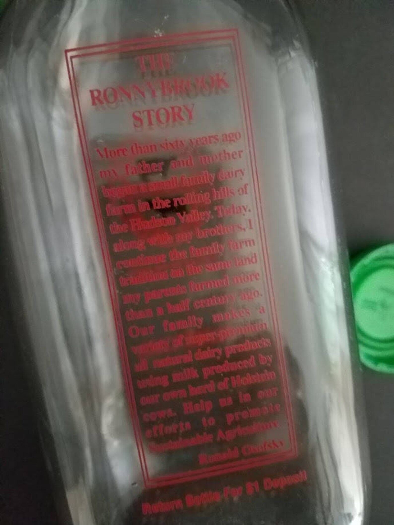 Ronnybrook Farm Dairy Milk Bottle - Etsy