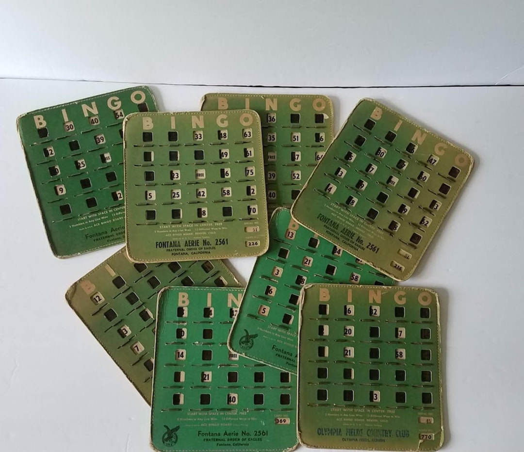 9 Vintage BINGO Boards / Cards With Sliding Numbers - Etsy