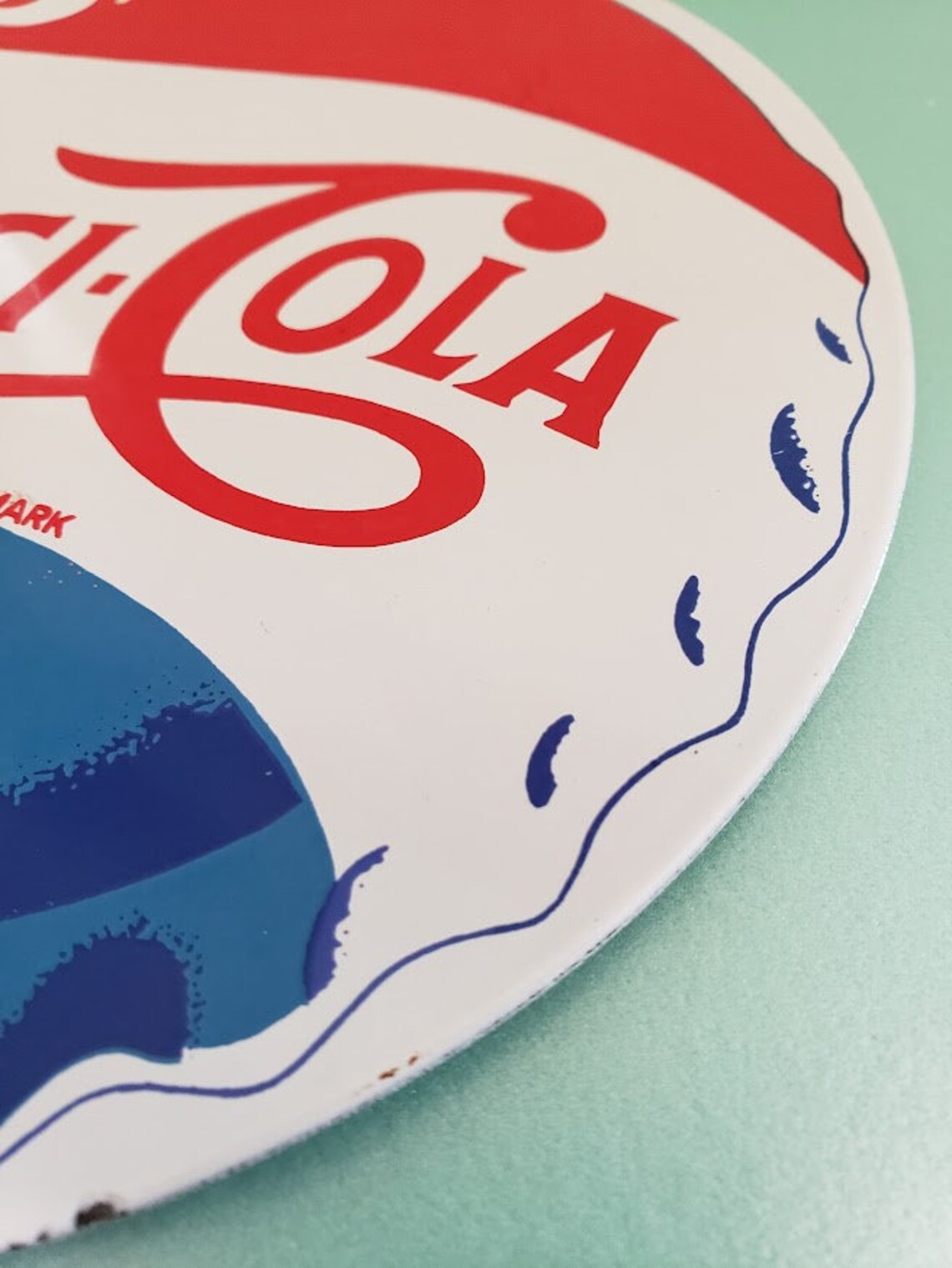 Vintage 1991 Pepsi Round Metal Sign - Etsy