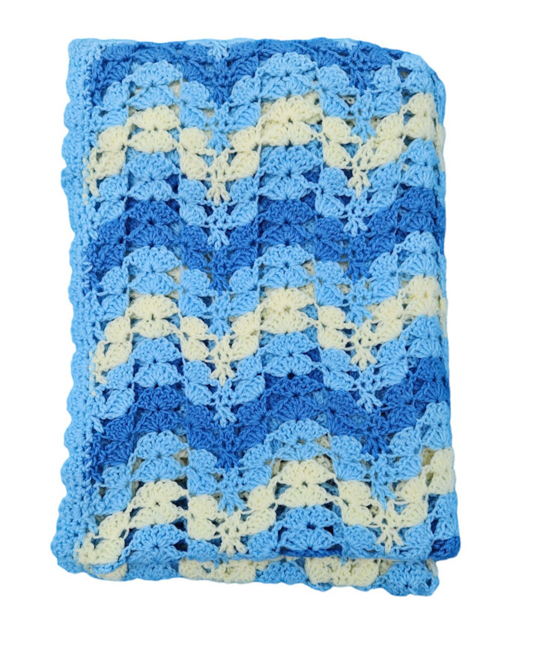 Handmade Blue and Yellow Afghan - Etsy