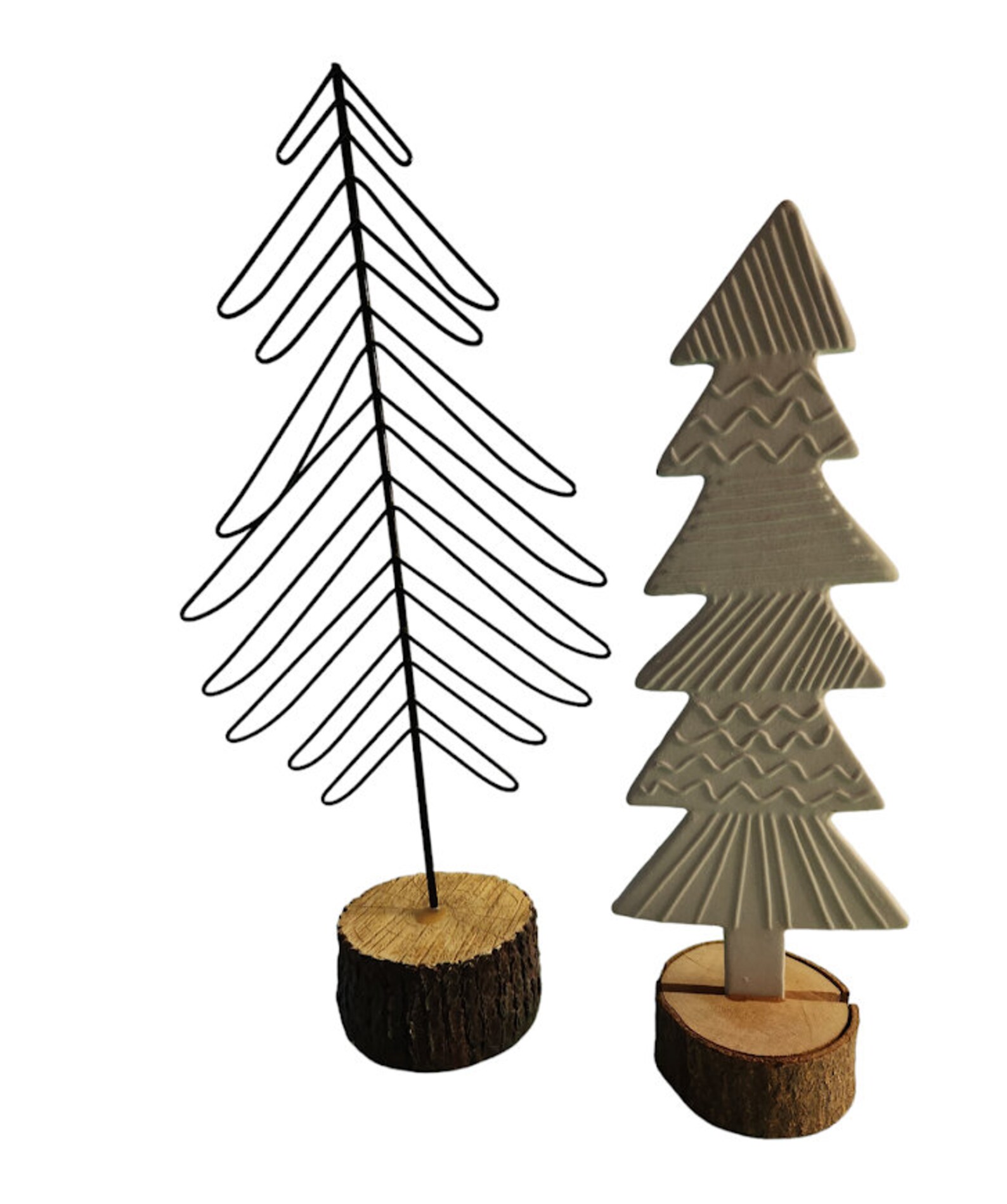 Pair of Trees on Wooden Stands 1 Wire 1 Ceramic - Etsy