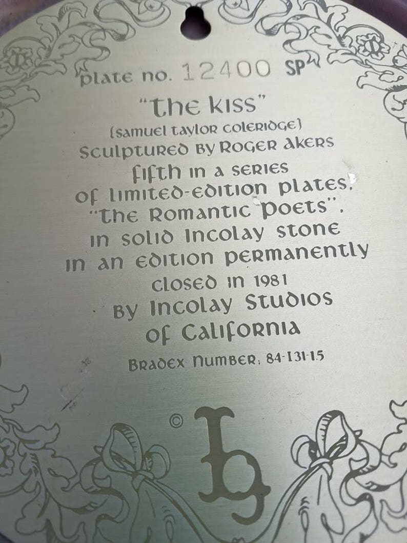 Incolay Stone Plate - the Kiss - Etsy