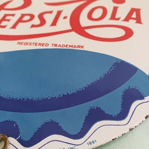 Vintage 1991 Pepsi Round Metal Sign - Etsy