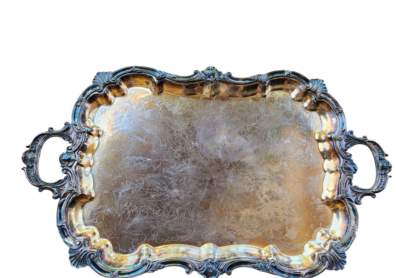 Heavy Silver Plated Serving Tray - Etsy