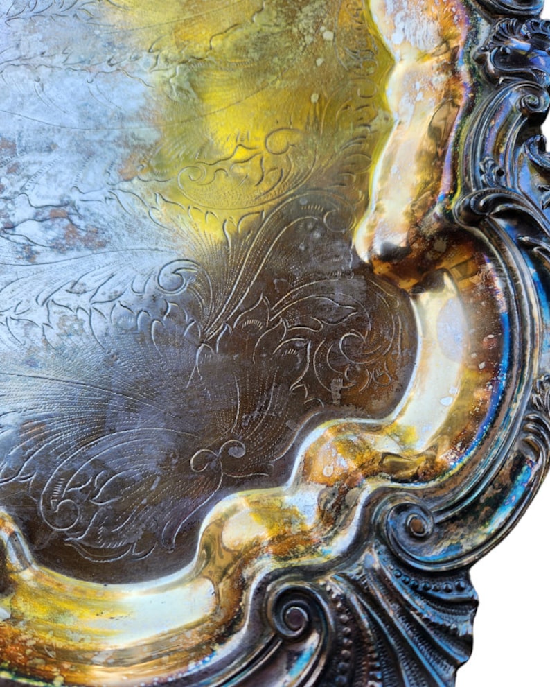 Heavy Silver Plated Serving Tray - Etsy