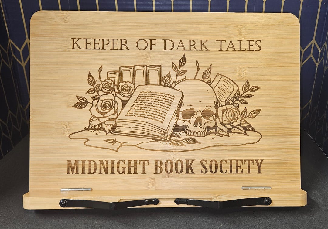 Gothic Book Stand Adjustable Laser Engraved Bamboo Book Stand - Etsy