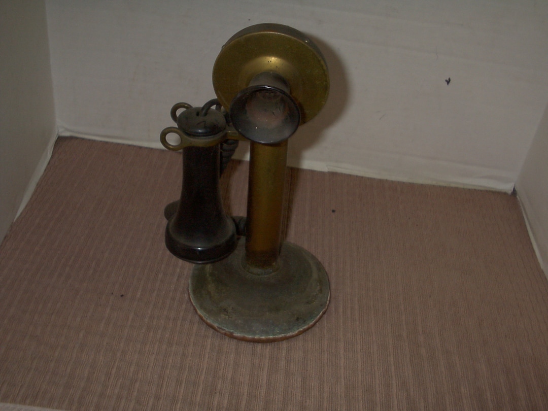 Antique Brass Candlestick Telephone - Etsy