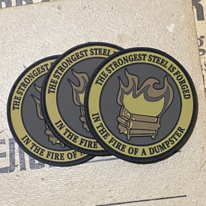 Dumpster Fire Morale Patch | Sand | PVC Hook and Loop Patch - Etsy