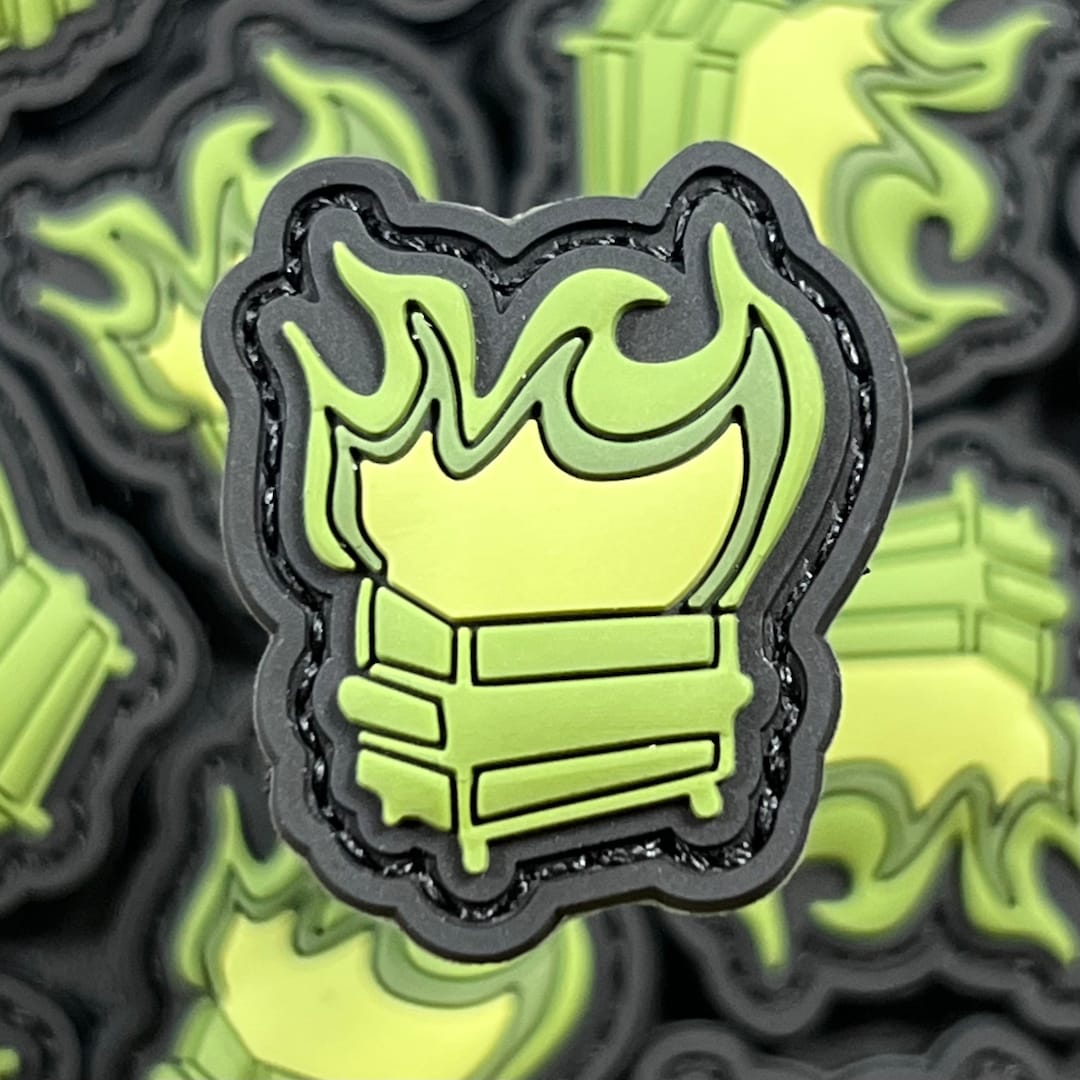 Mini Dumpster Fire Patch | 3D PVC Ranger Eye Patch | Army Green | Mini ...