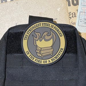Dumpster Fire Morale Patch | Sand | PVC Hook and Loop Patch - Etsy