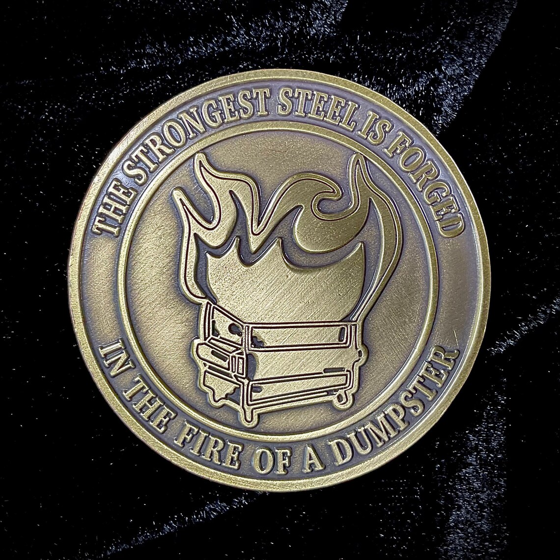 Dumpster Fire Challenge Coin Antique Bronze - Etsy Australia