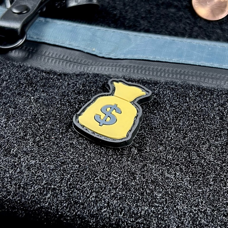 Money Bag Emoji Patch | 3D PVC Ranger Eye | Mini Morale Patch Accessory ...