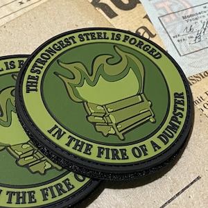 Dumpster Fire Morale Patch | Green | PVC Hook and Loop Patch - Etsy