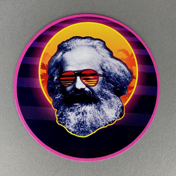 Karl Marx Outrun Sticker | Etsy