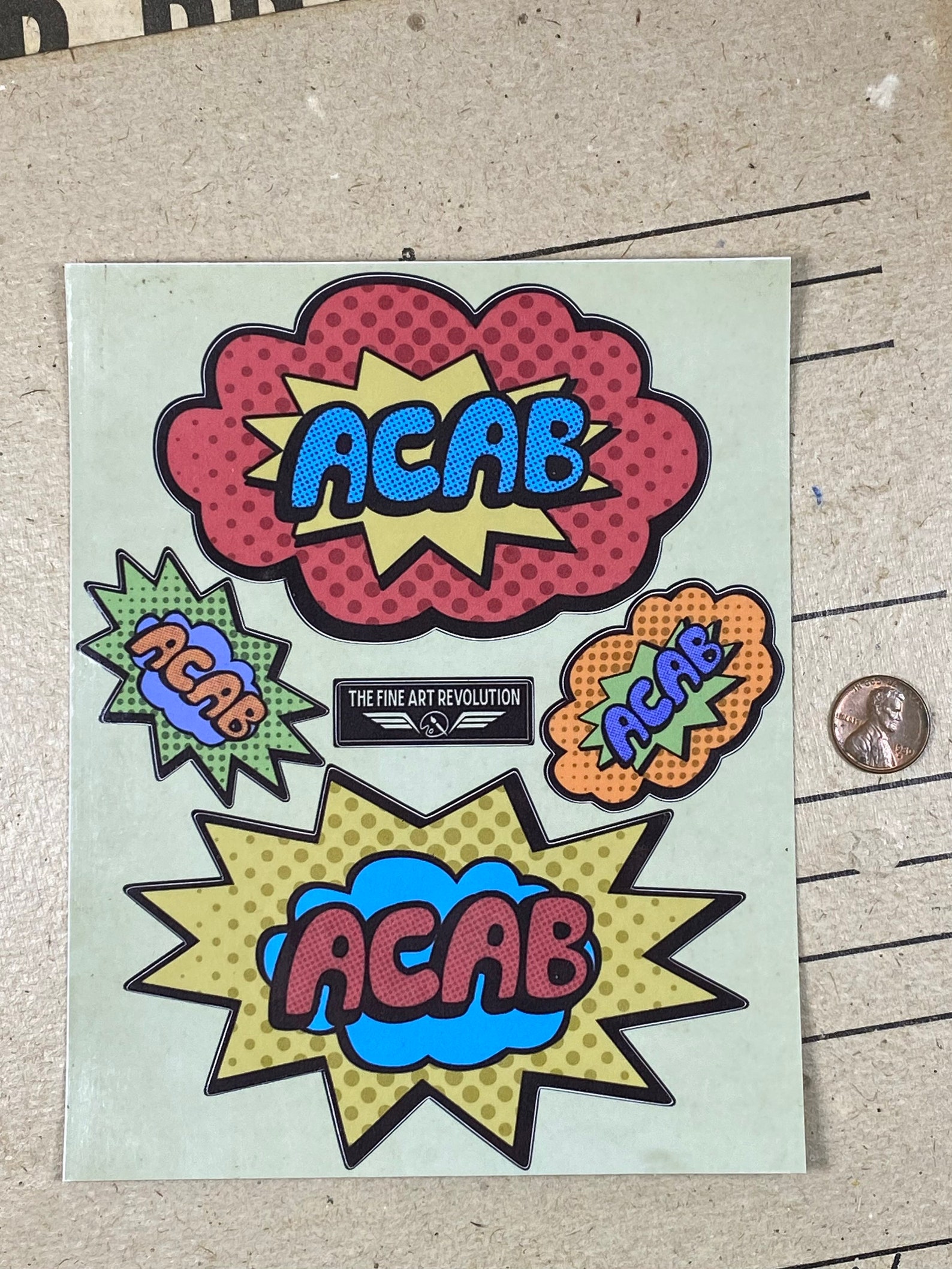 ACAB Comic Book Sticker Sheet 5 Stickers - Etsy