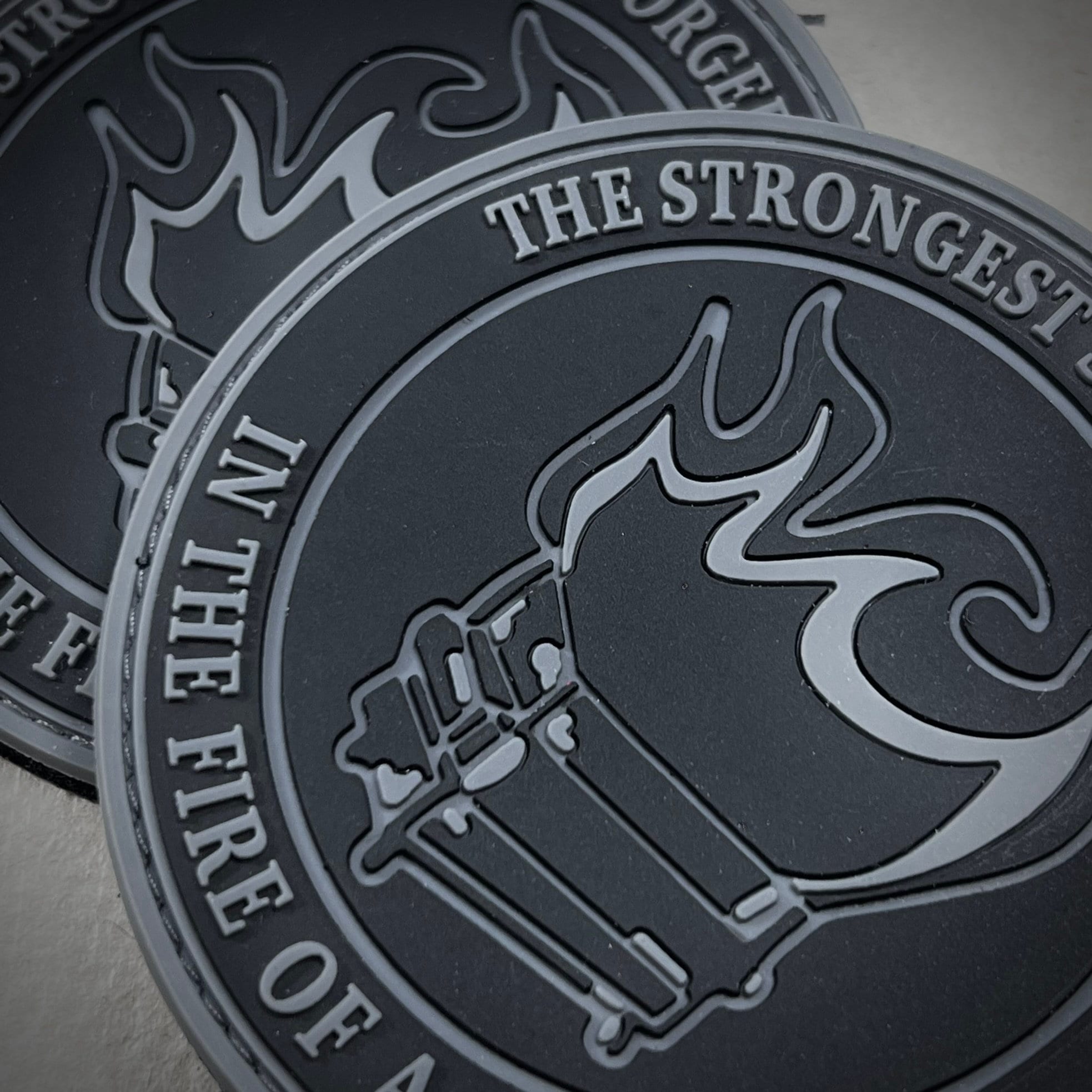 PVC Dumpster Fire Morale Patch | Dark Mode — The Fine Art Revolution