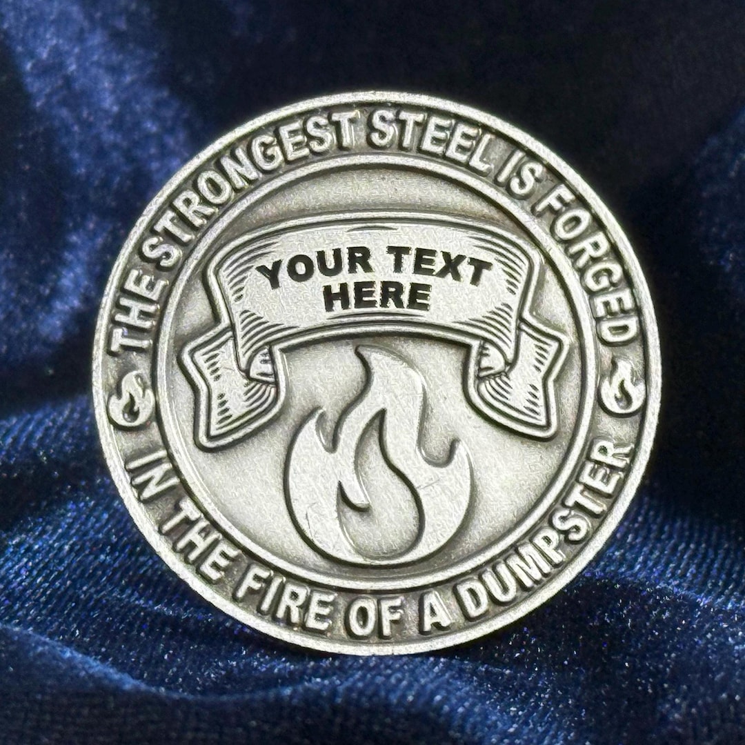 Dumpster Fire Challenge Coin | Customizable | Ft. Antique Silver ...