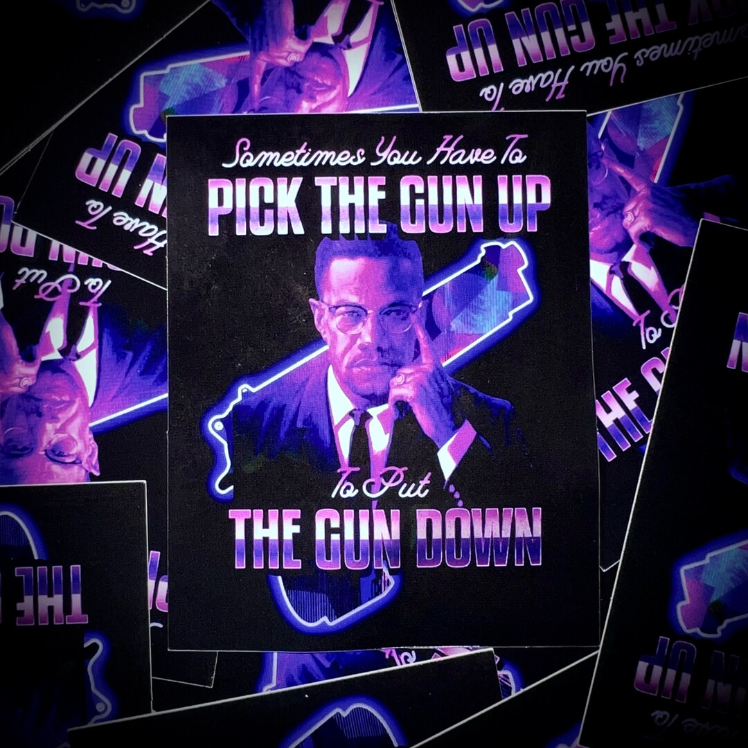 Malcolm X Matte Mirror Sicker - Etsy