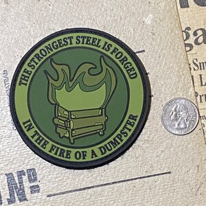 Dumpster Fire Morale Patch | Green | PVC Hook and Loop Patch - Etsy