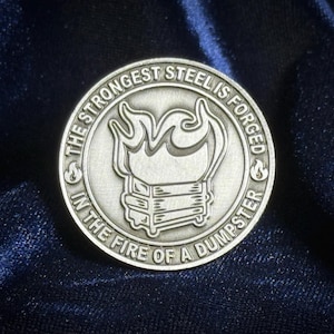 Dumpster Fire Challenge Coin | Customizable | Ft. Antique Silver ...