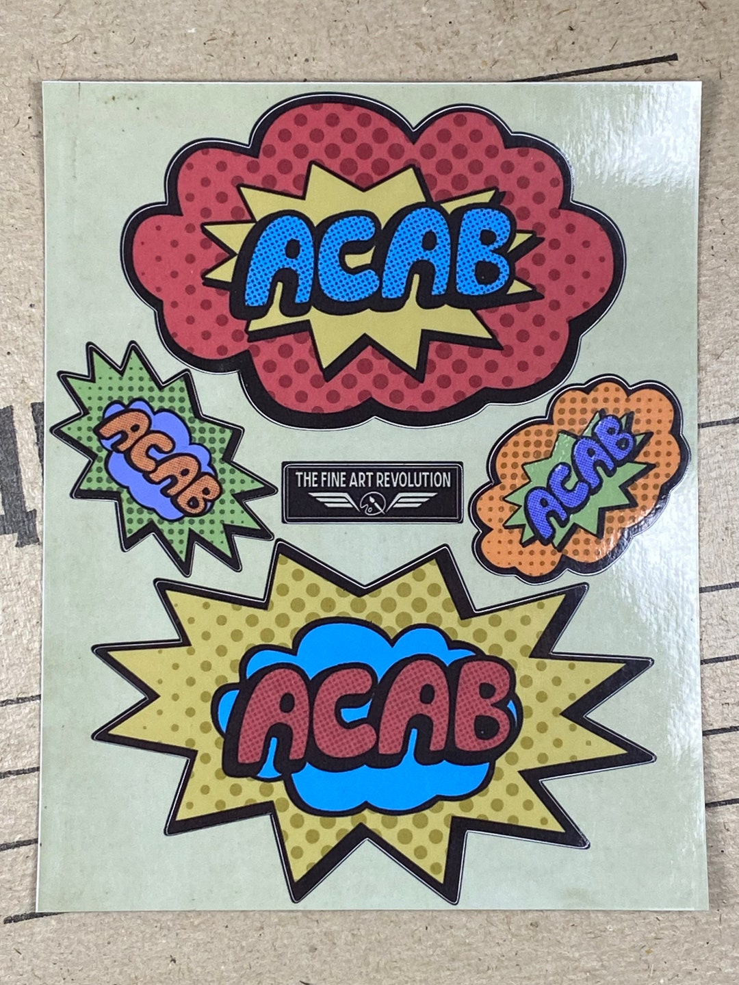 ACAB Comic Book Sticker Sheet | 5 Stickers - Etsy